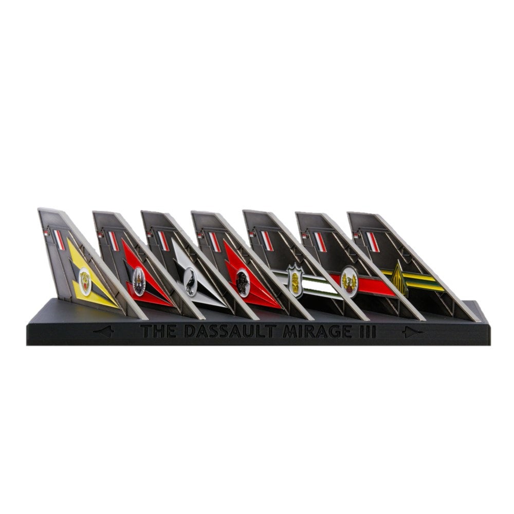 Mirage Tail Coin Set of 7 + Stand | Defence Memorabilia